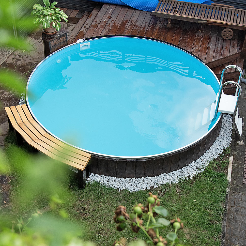 Vorschau: Einzelbecken Stahlwand-Rundpool POOLSANA HQ 5,00 x 1,35 m mit ...