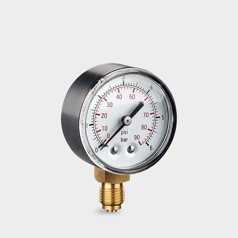 Druckmanometer mit unterem Anschluss 1/4" AG Messbereich 0-6 bar