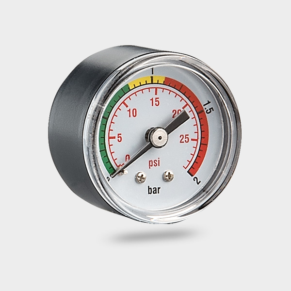 Druckmanometer mit hinterem Anschluss 1/4" AG Messbereich 0-2 bar ...